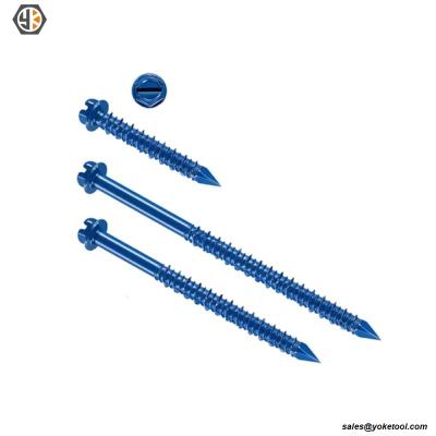 China 3/16'' Masonry Screw Blue coating Concrete Anchor Screws for sale