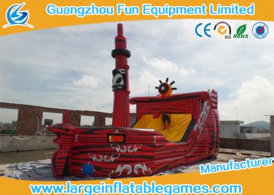 China Red Inflatable Pirate Ship / Inflatable Pirate Boat Fun City Playground for sale