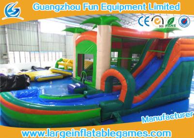 China Jungle inflatable bouncer castle with slip n slide , castle jumping for sale for sale