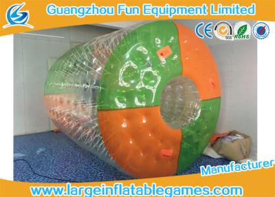 China Custom Color Dots Inflatable Water Roller Rolling Down Hill With CE Blower / Pump for sale
