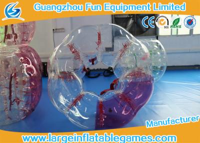 China Red Half Color Human Inflatable Bumper Bubble Balls Waterproof With Digital Printing for sale