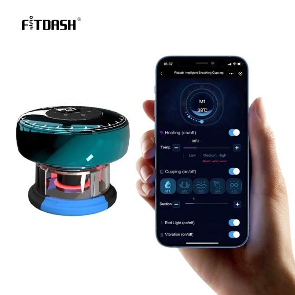 Quality EMC Certified Fitdash Portable Cupping Tens Device with Heating and Red Light for sale