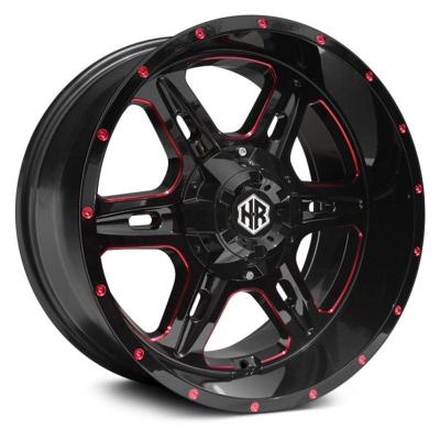 China Black and red wheels for trucks dually rims for sale