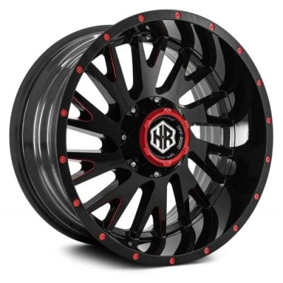 China 20Inch Off road rims black and red wheels for sale