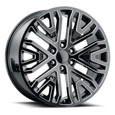 China Chevy replica wheels 6lug black Rim 22x9 Milled for sale