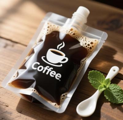 China Transparent Spouted Liquid Stand Up Pouches Coffee Packaging With Oxygen Barrier for sale