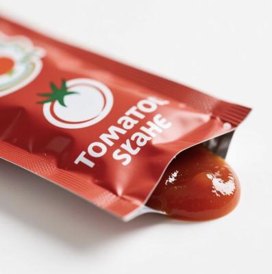 China OEM Spill Proof Tomato Sauce Pouch Customizable Printing Sauce Sachet Packaging for sale