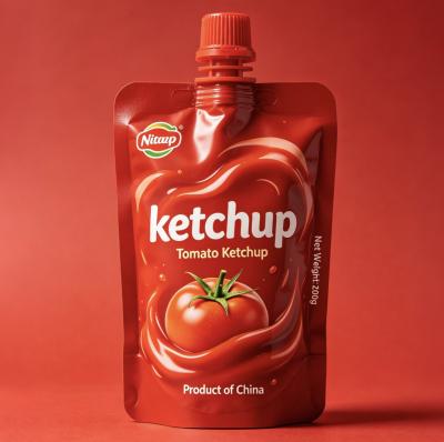 China Custom Printed Multi-Layer Laminated Spout Pouch with Precision Cap for Sauces and Juices for sale