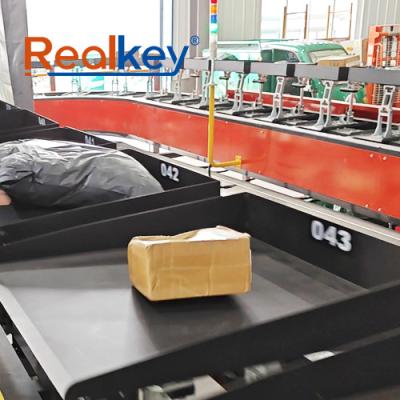 China Automatic Parcel Sorter Package Sorting System With Heavy Duty Tray Safety Design for sale