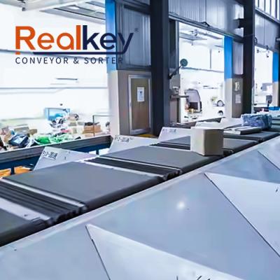 China Realkey Cross Belt Sorter Dimension Weighing Scanning System Parcel Sorting Machines for sale