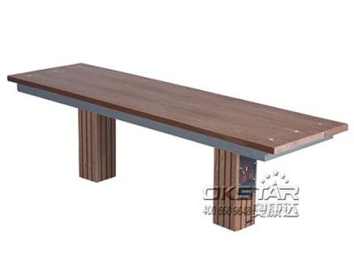 China outdoor fitness equipments WPC materials based wooden bench for sale
