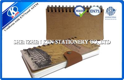 China Cuaderno con el botón, cuaderno del papel de Kraft del espiral A5 del papel en blanco del regalo en venta