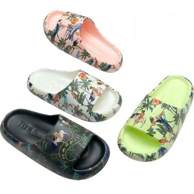 China EVA Unisex Hawaiian Print Beach Slides for sale