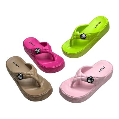 China 2025 Spring Summer Outdoor Thick Sole Height Increasing Flip Flop EVA Lightweight Durable Anti-Slippery Slip Resistant for sale