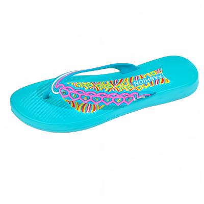 China Lightweight Comfortable EVA Flip Flops Open Toe with Geometric Pattern and Vibrant Colors for Home & Beach Trips in Summer for sale