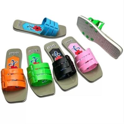 China PVC Floral Print Multi-Strap Women Slides - Factory Direct for sale