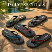 China Chevron Footbed Flip Flops with Circle Print Strap | Source Factory Supply for sale
