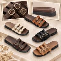 China Triple Strap Slides with Slim Sole | Source Factory Supply for sale