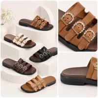 China Triple Strap Slides with Slim Sole | Source Factory Supply for sale