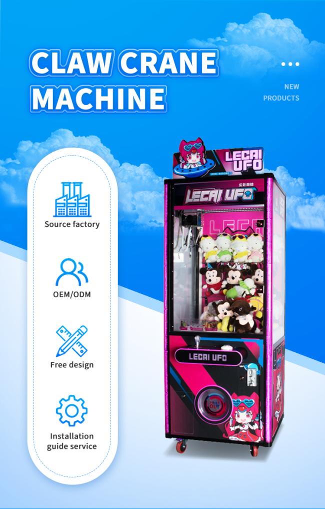 Full view of the claw machine showing colorful exterior