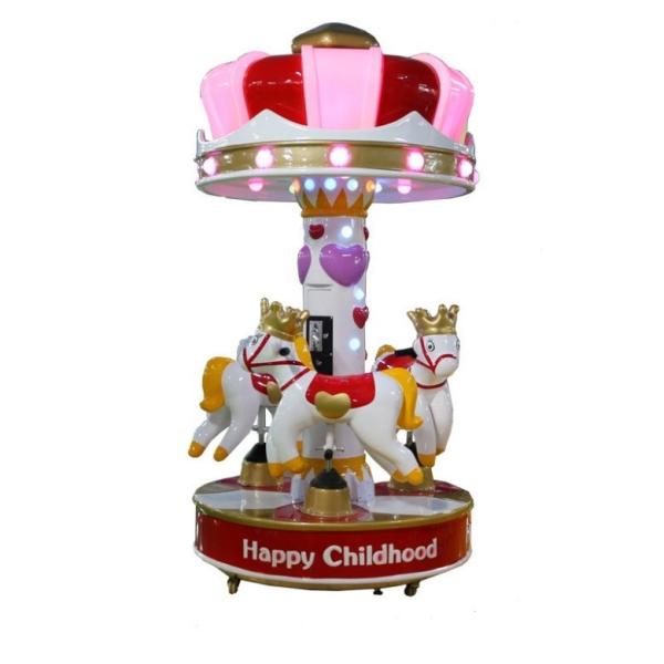 Amusement Park Mini Carousel Kiddie Ride Horse Machine For Children 110KG Load
