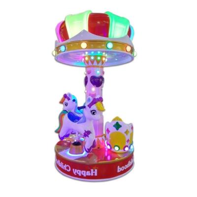 China Amusement Park Mini Carousel Kiddie Ride Horse Machine For Children 110KG Load for sale