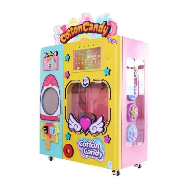 Quality Amusement Game Center Cotton Candy Fairy Floss Vending Machine Coin Operated for sale