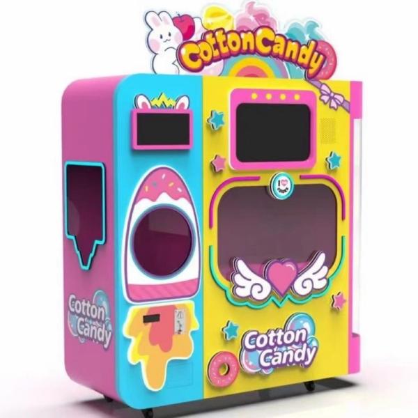 Quality Amusement Game Center Cotton Candy Fairy Floss Vending Machine Coin Operated for sale