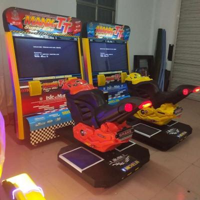 China Plastic Moto Racing Game Machine 2200*2500*2500mm Cool Coin Operated Driving Simulator for sale