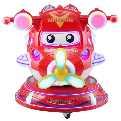 China Children Electric Coin Rotating Elevator MP5 Aircraft Mobilization Game Console 3D Game Rocking Car for sale