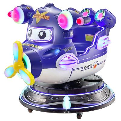 China Children Electric Coin Rotating Elevator MP5 Aircraft Mobilization Game Console 3D Game Rocking Car for sale