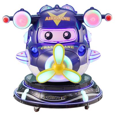 China Children Electric Coin Rotating Elevator MP5 Aircraft Mobilization Game Console 3D Game Rocking Car for sale