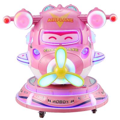 China Children Electric Coin Rotating Elevator MP5 Aircraft Mobilization Game Console 3D Game Rocking Car for sale