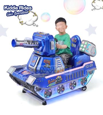China Interactive Kiddie Amusement Rides Happy Train Crazy Tank With Bubble Gun for sale