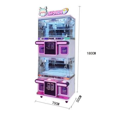 Cina 4 giocatori Coin Operated Toy Grabber Crane Machine all'interno di Custom Game Center 2 strati in vendita