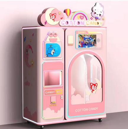 Quality 230V Snack Floss Automatic Cotton Candy Vending Machine Coin Pusher for sale