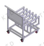China Industrial Vertical Turnover Trolley Aluminum Tube Made Of Vertical Trolleybus for sale