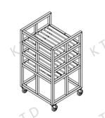 China Vertical Industrial Trolley Stainless Steel Baking Plate Roller Trolley for sale