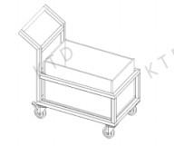 중국 스테인리스 스틸 내부 DES 스트립 필름 운송 트롤리 핸들 및 4' 조용한 캐스터 판매용