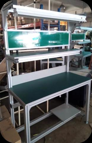 Quality Promoting Recycled Aluminium Profiles Lean Assembly Line with Easy Assembly and Specialised Connectors for sale