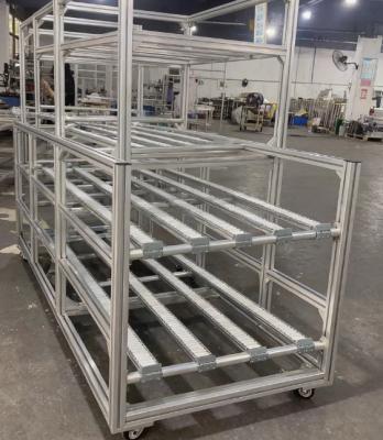 China Top Frame Multi-functional Aluminum Profile Smooth Roller Conveyor Racks Universal And Expandable Workholding Rack For The Entire Production Line for sale
