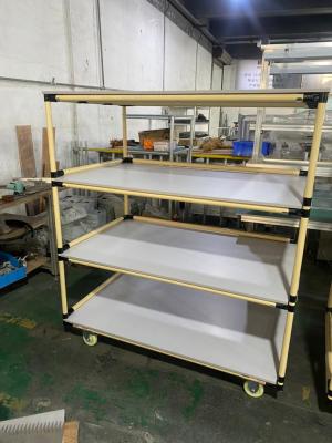 China Heavy-duty Reinforced Lean Pipe Four-layer Turnover Cart | Special Model For Transporting Heavy Mechanical And Hardware Components for sale