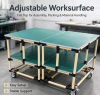 China Custom Modular ESD Anti-static Lean Pipe Workstation, Combined Assemble Work Table With Wheels & Multi-layer Shelf for sale
