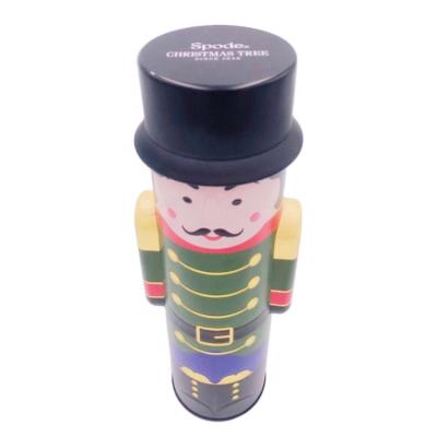 China Best Candy Price Christmas Packaging Creative Decoration Recycle Eco-friendly Soldier Shape Tin Box for sale