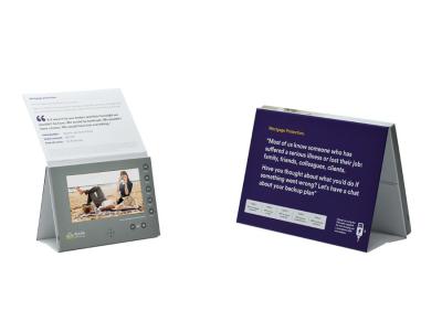 China 7 inch LCD advertising video player brochure,A frame video brochure with stand for sale