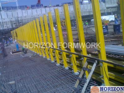 China H20 Timber Beam 4.8kg/m High Stability Yellow Coated for Wall Slab Formwork OEM for sale