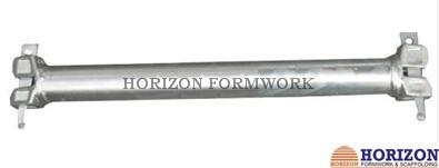 China HDG Ringlock Scaffolding Horizontal Ledger 0.5m Length 48.3mm Tube Cast Ledger End for sale