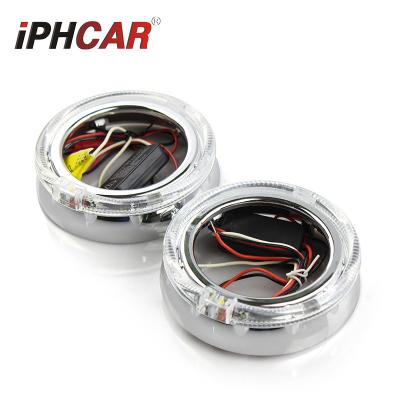 China 3.0inch Bi Xenon Projector Lens Shroud For Apollo Car Headlights Lens Cover With LED Angel Eyes White Decoration for sale