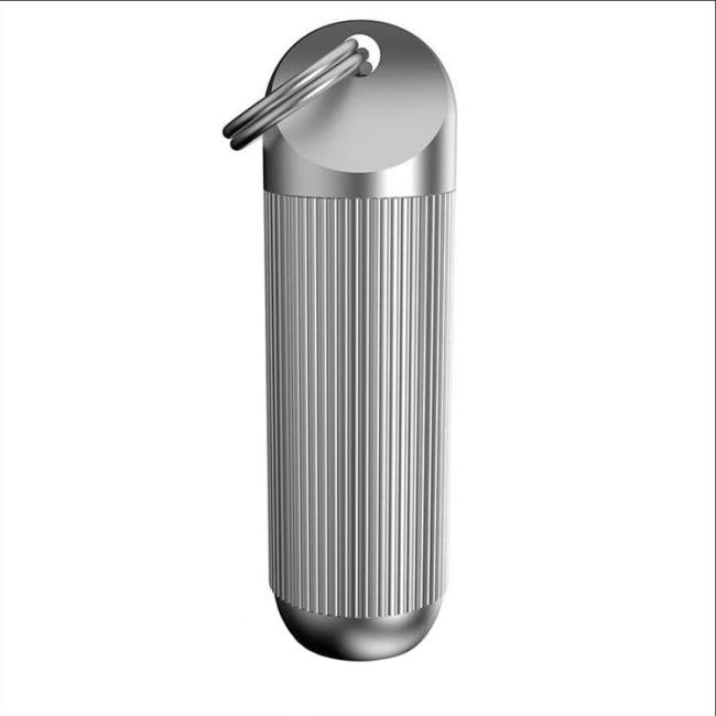 Aluminum Waterproof Pill Box Case Bottle Key Ring Holder