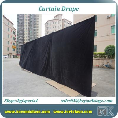 China Hot sale 100% blackout and Flame Resistant black/red/white color for stage curtain drapes from RK for sale